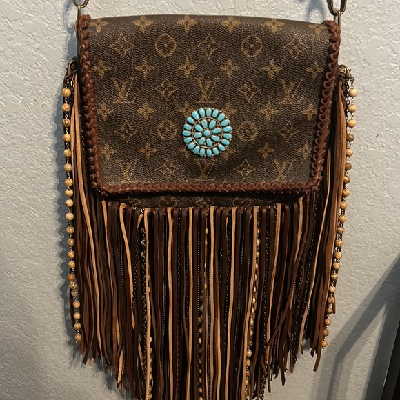 Louis Vuitton | Bags | Vintage Boho Lv With Turquoise Bezel And Braided ...